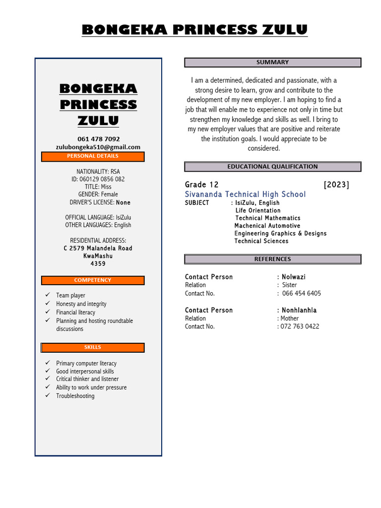 Bongeka Princess Zulu 2 | PDF | Human Communication