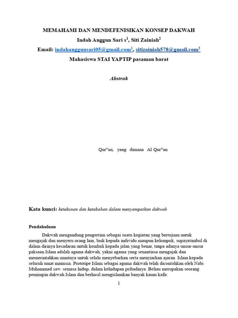 Memahami Dan Mendefenisikan Konsep Dakwah | PDF