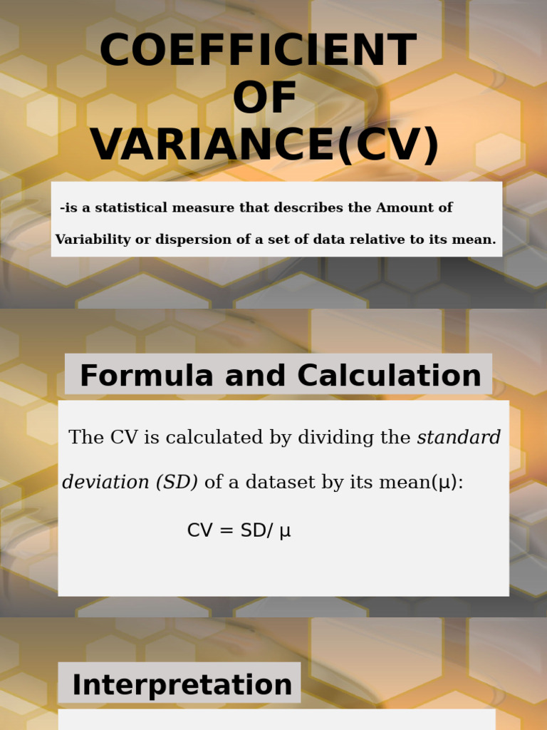 Understanding Coefficient of Variance | PDF | Coefficient Of Variation ...