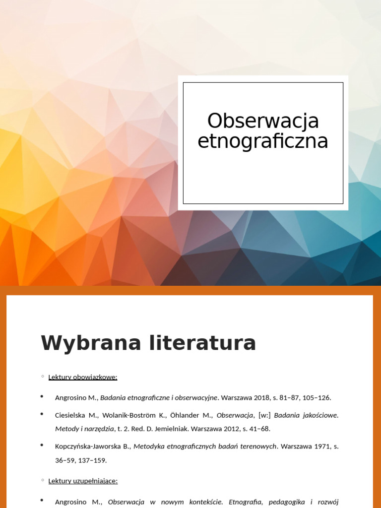 Obserwacja Etnograficzna | PDF