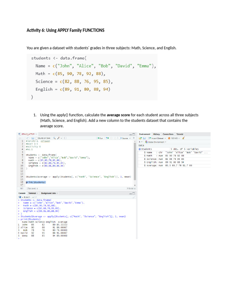 Data Analysis with Apply Functions | PDF