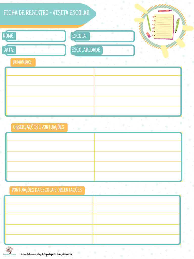Ficha de Registro Visita Escolar | PDF