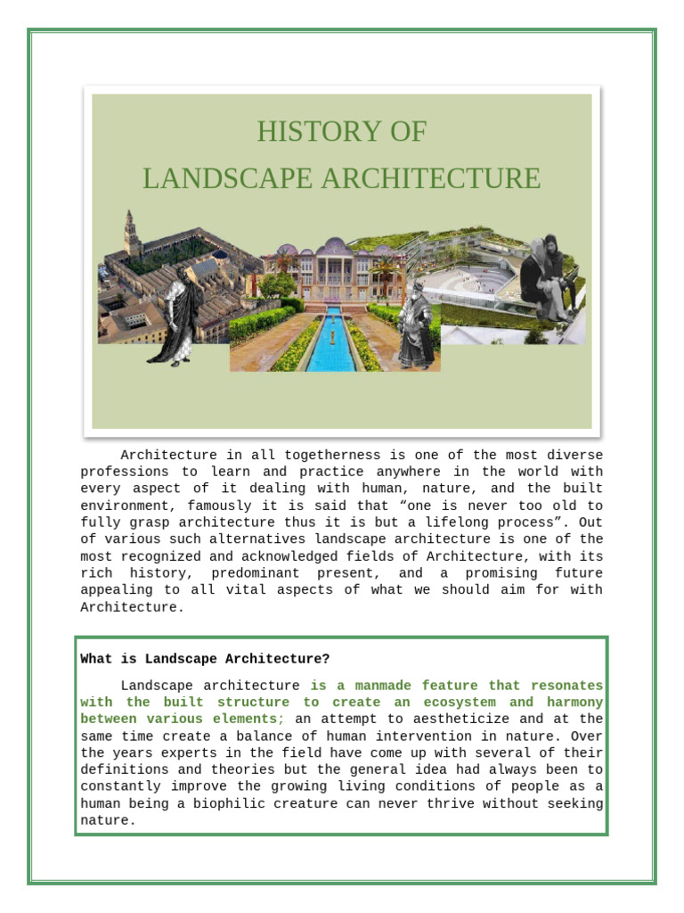 Overview of Landscape Architecture History | PDF | Landscape ...