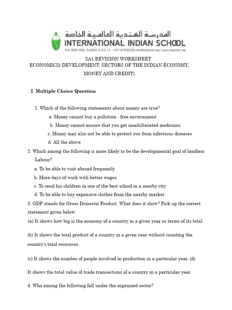 Economics Revision for Students | PDF | Banks | Money