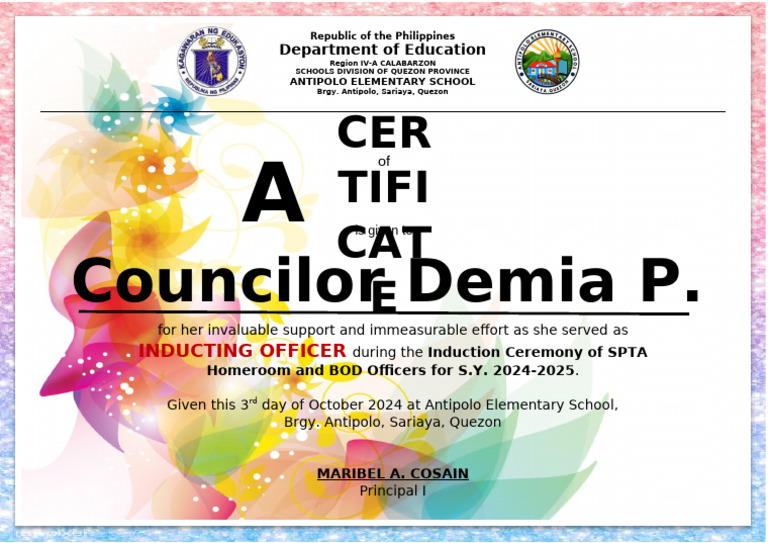 Certificate Induction Ceremony | PDF