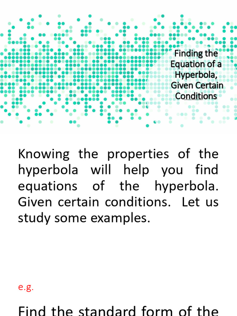 Hyperbola Equations for Students | PDF | Geometric Shapes | Algebraic ...
