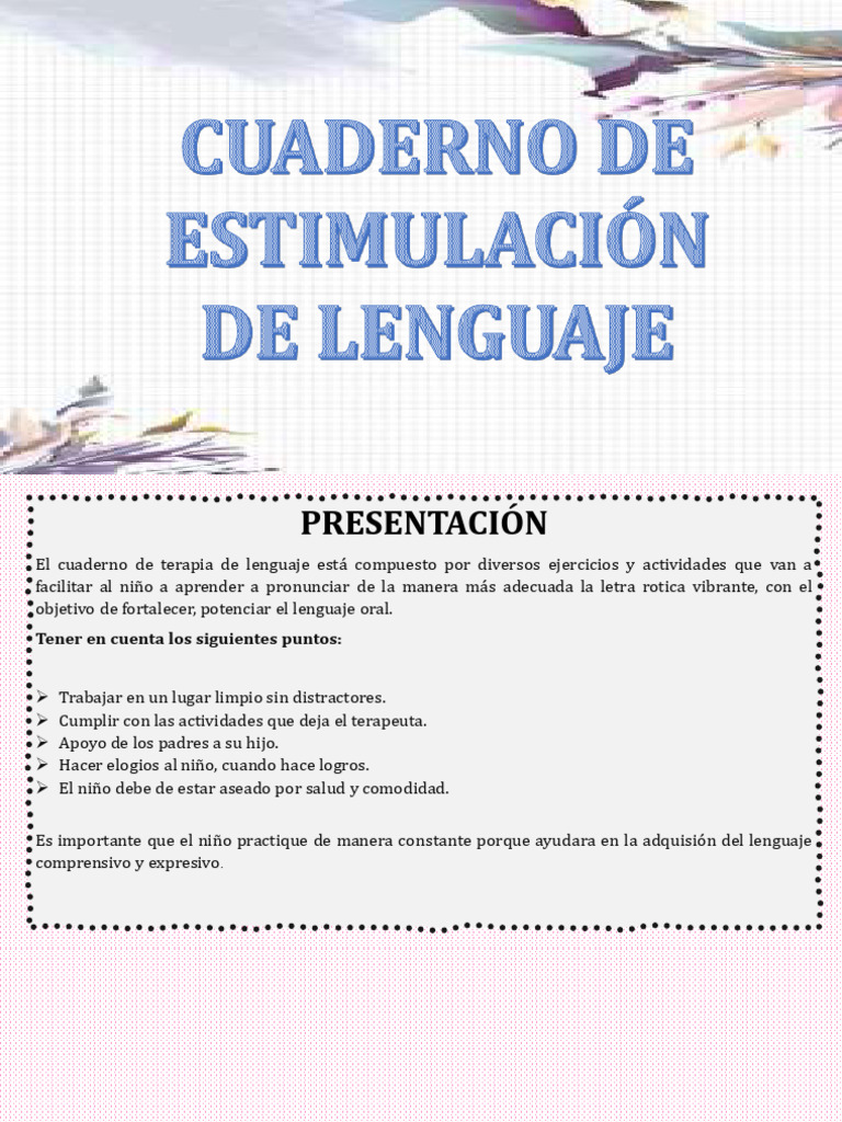 Cuaderno de Estimulacion de Lenguaje | PDF