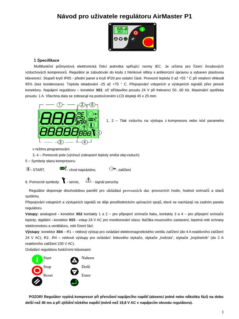 AirMaster P1 Uzivatel - CZ | PDF