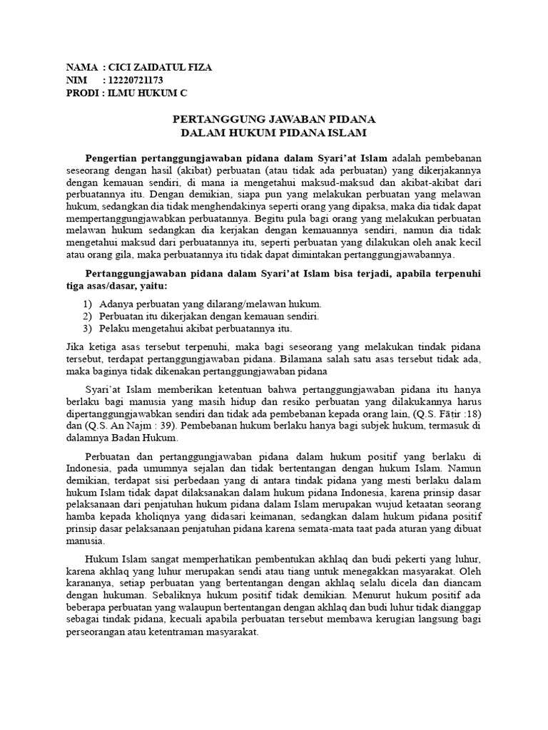 Resume Fiqh Jinayat Cici | PDF