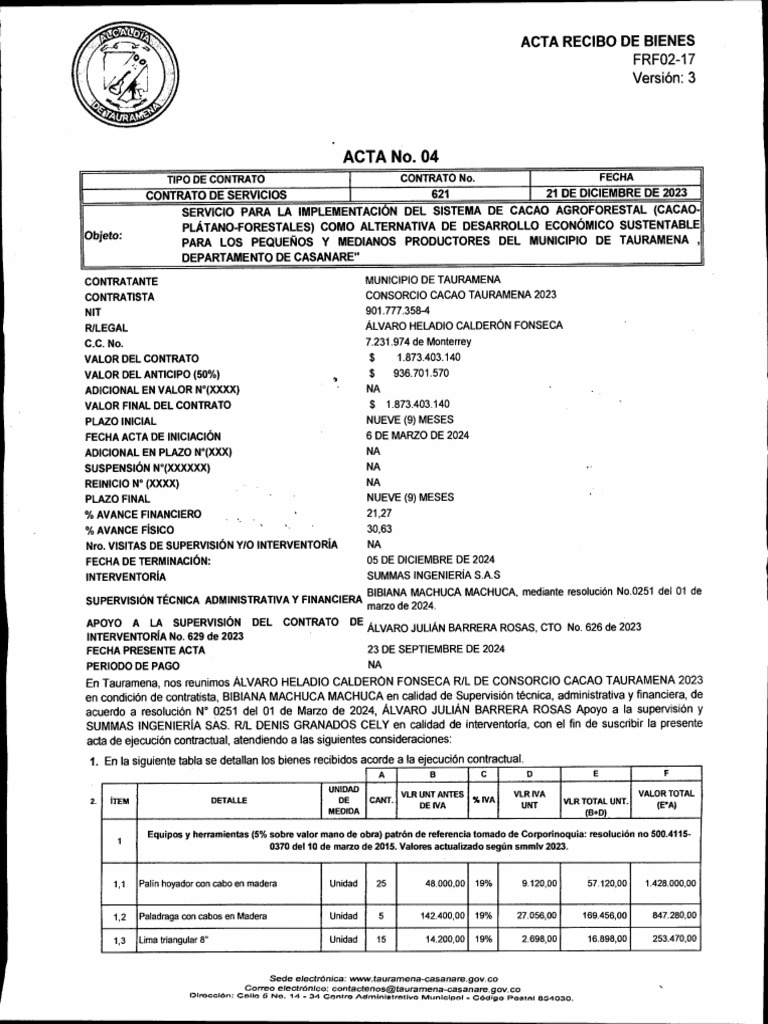 4 Acta Ingr Almac Herram | PDF