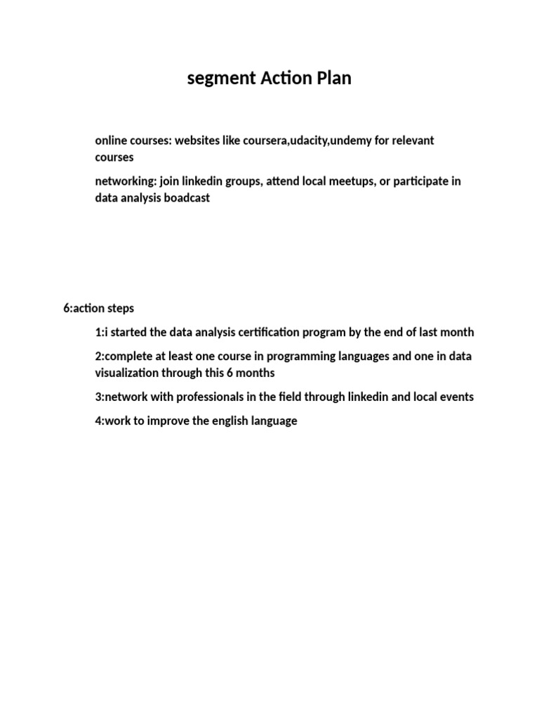 Segment Action Plan | PDF