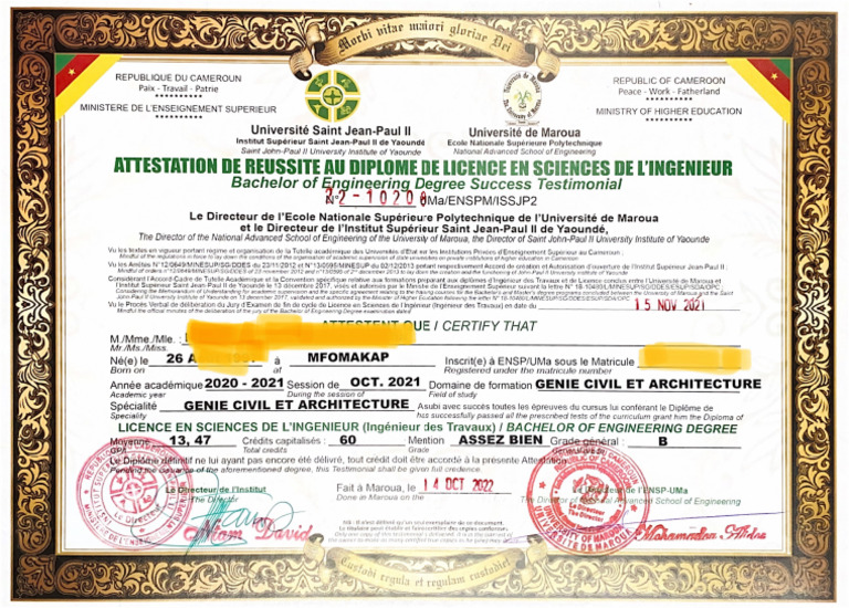 Spécimen Diplôme ENSPM | PDF