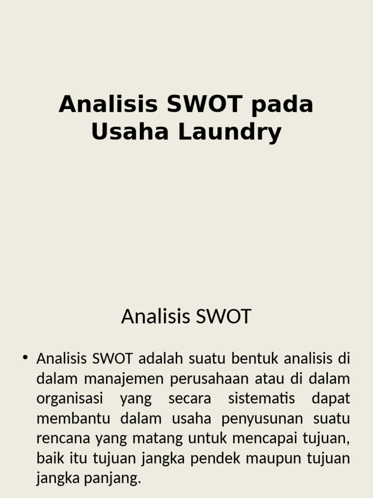 Analisis SWOT Pada Usaha Laundry | PDF