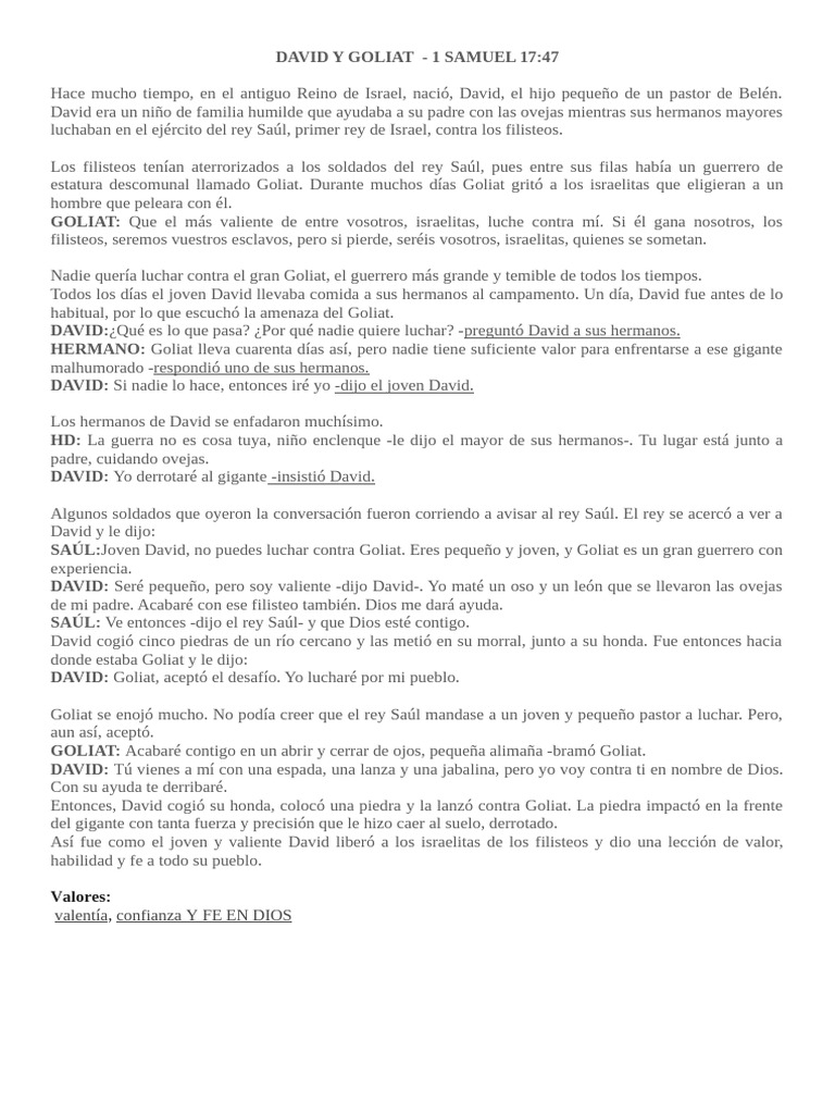 David y Goliat | PDF | Goliat | David