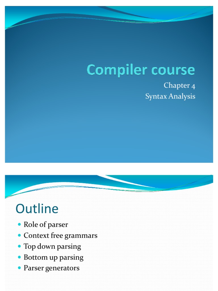 Chapter 4 - Syntax Analysis | PDF | Parsing | Language Mechanics