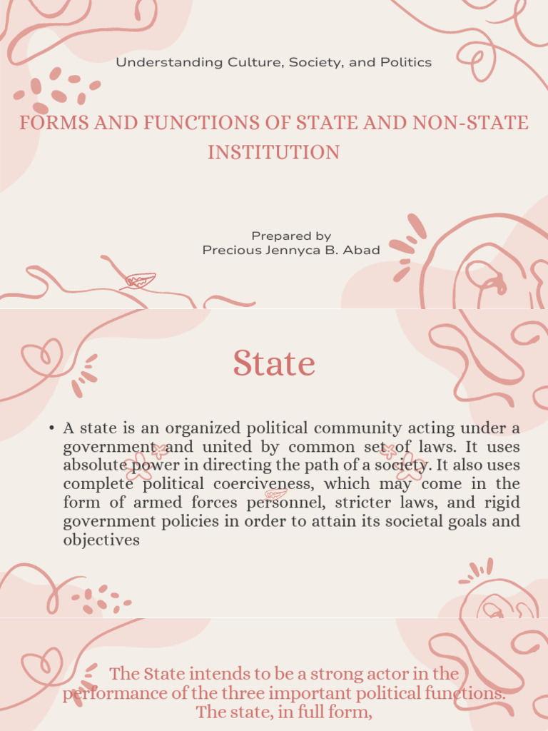 Forms and Functions of State and Non-State Institution | PDF | Banks ...