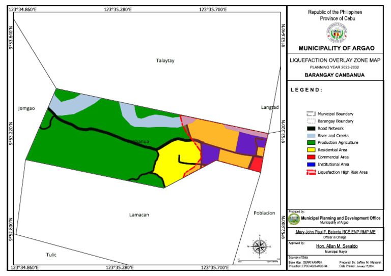 Liquefaction Overlay Zone Map Canbanua | PDF