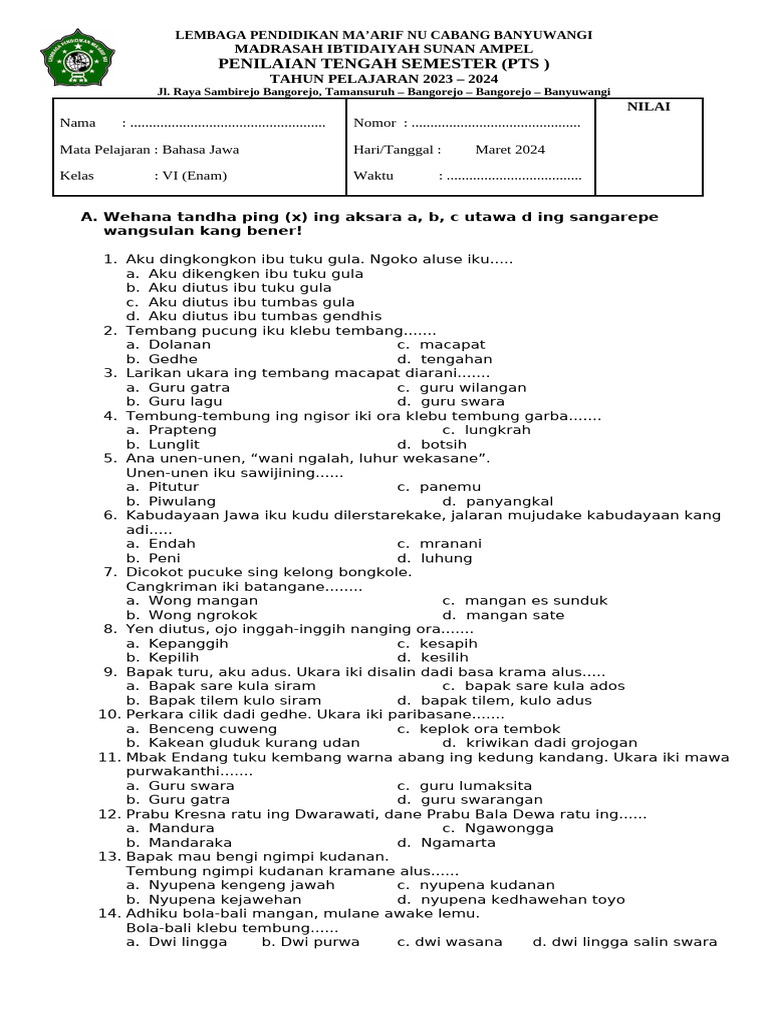PAS Basaha Indonesia 5 T | PDF