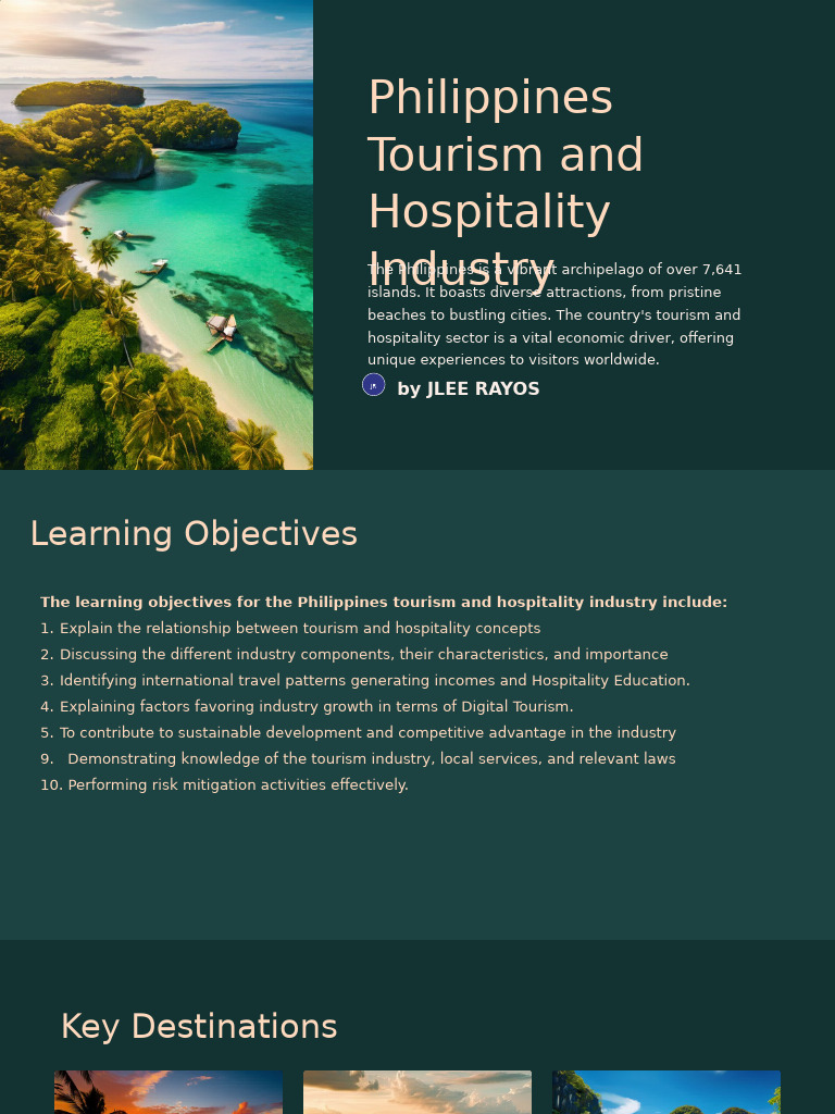 Philippines Tourism & Hospitality Overview | PDF | Tourism | Philippines