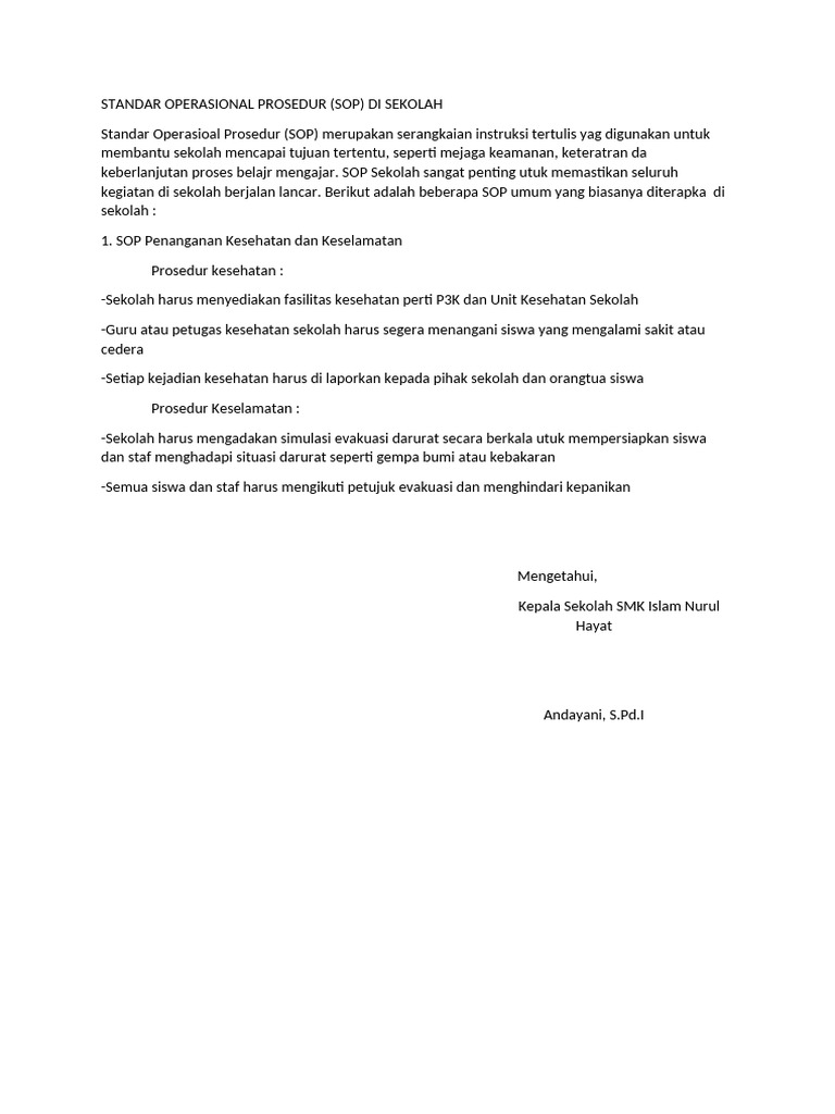 SOP P3K (Penanganan Keselamatan) | PDF