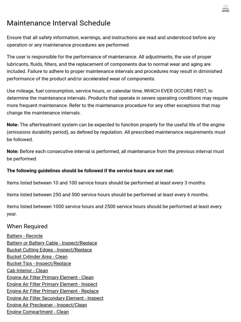 424 BACKHOE Maintenance Interval Schedule | PDF | Bearing (Mechanical) | Axle