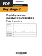 KS2 English SPAG Paper 1 Answers 2023 | PDF | Question | Clause
