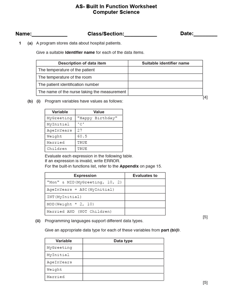 Final Built in Questions Worksheet | PDF | String (Computer Science) | Data Type