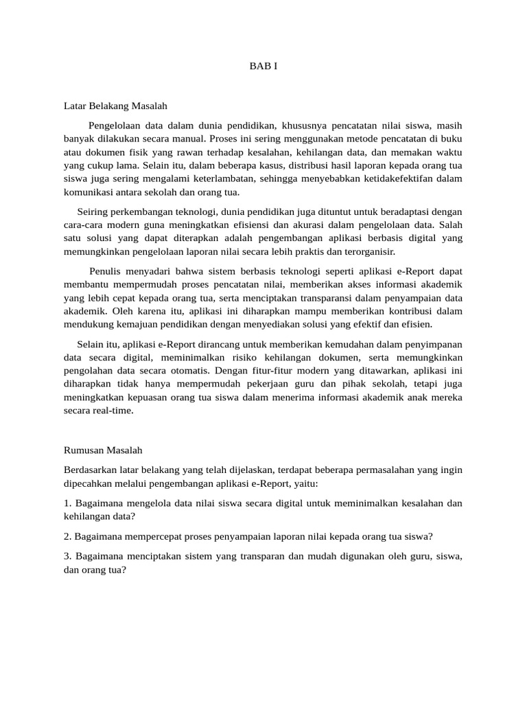 Draf Laporan Pak Arinal | PDF