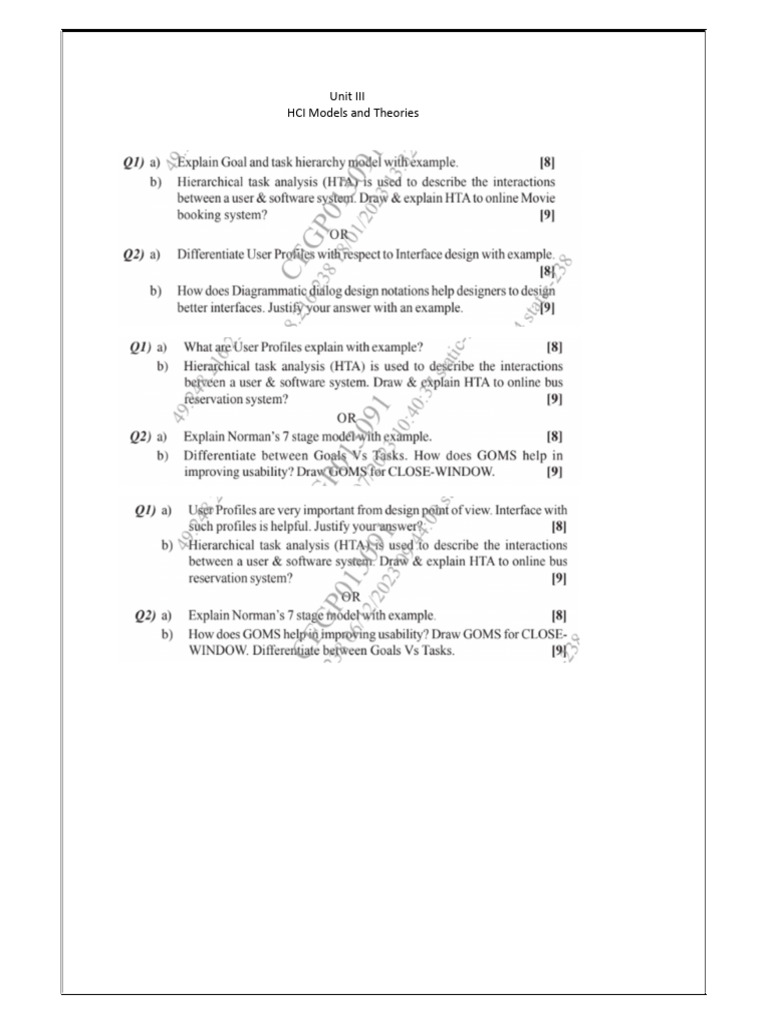 HCI End Sem Questions | PDF