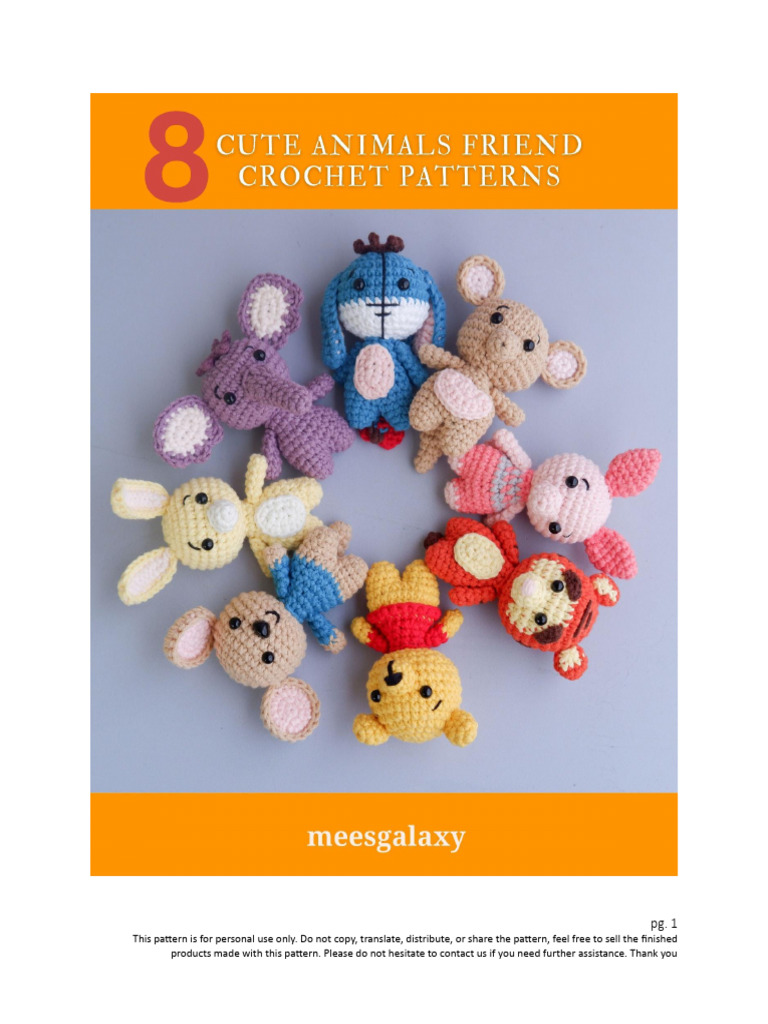 8 in 1 Cute Animal Friend Crochet Patterns | PDF | Crochet | Sewing