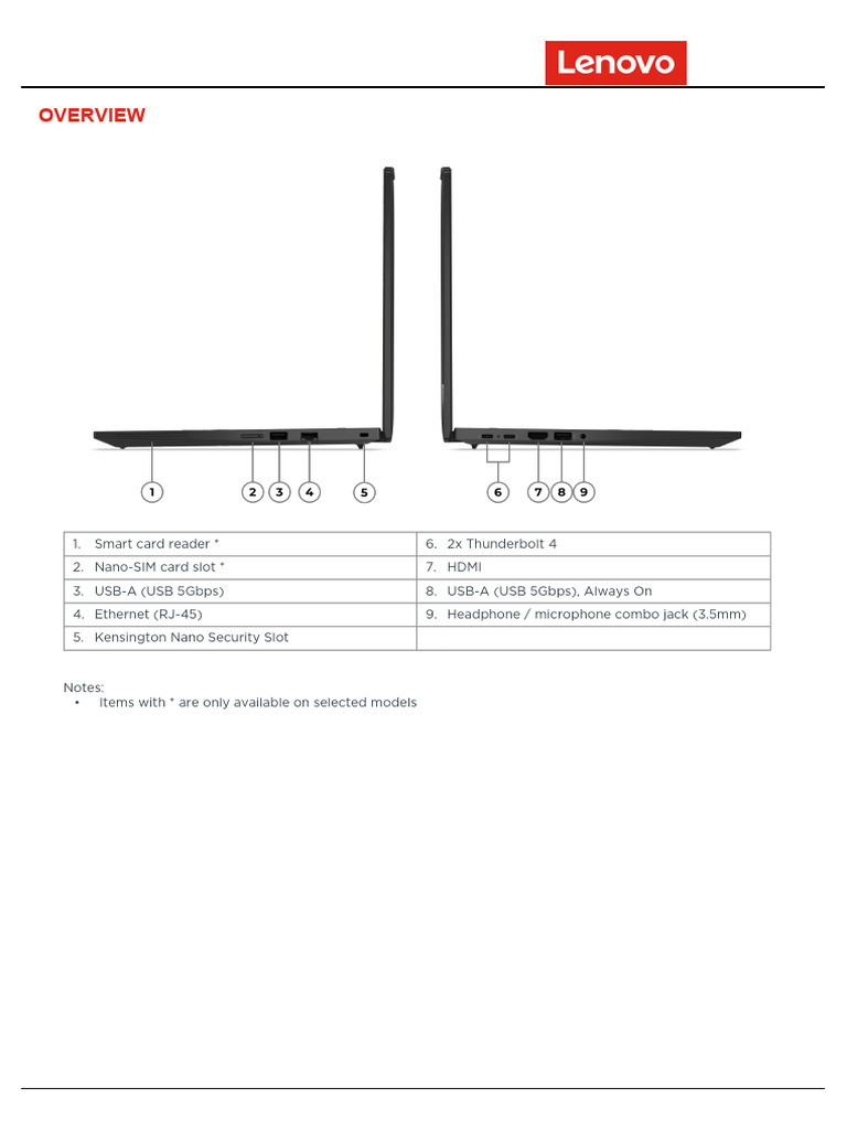 ThinkPad T14 Gen 5 Intel Spec | PDF | Usb | Wi Fi