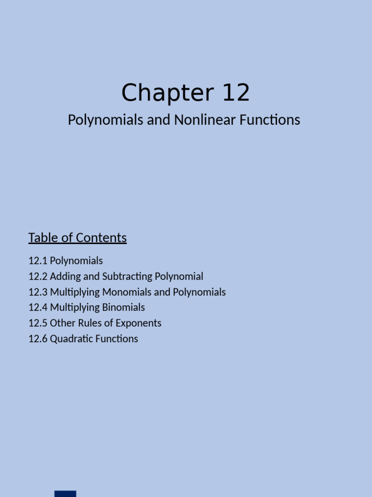 Chapter 12 - Polynomials | PDF