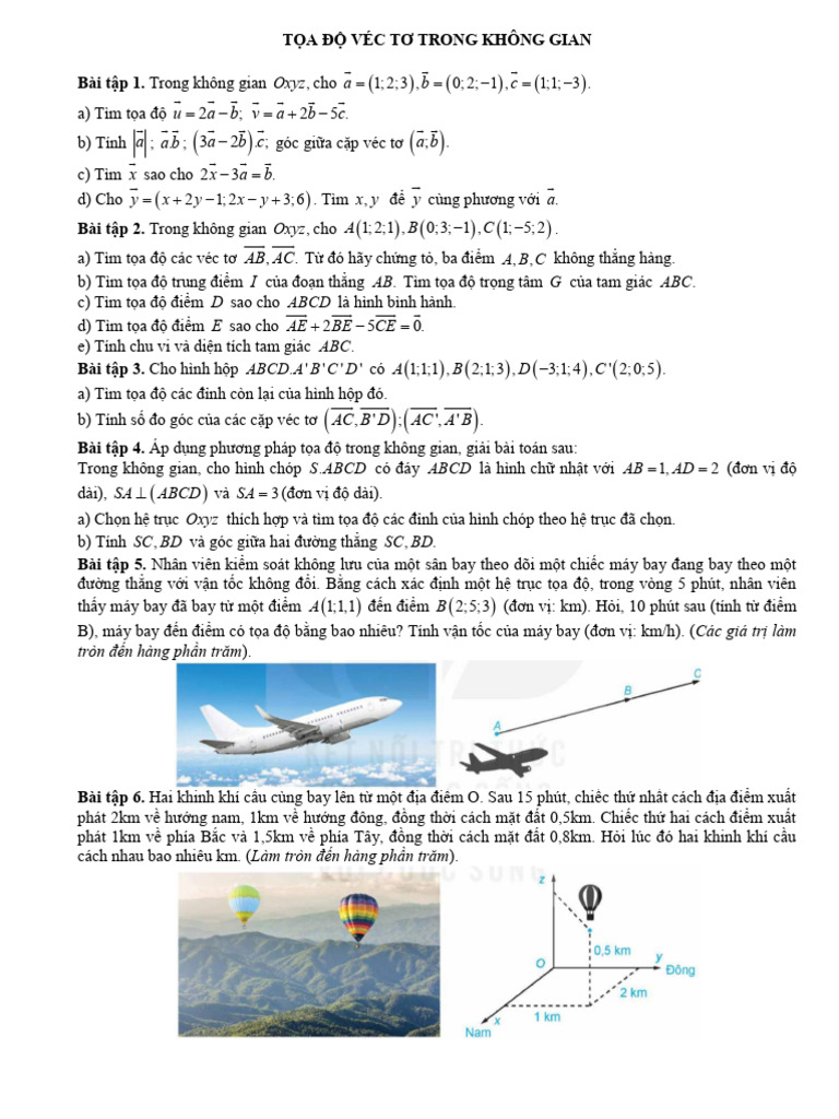 Tọa Độ Vecto Trong Không Gian | PDF
