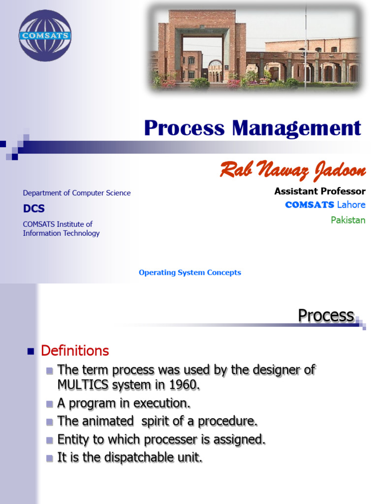 Lecture 5 Process Management by Rab Nawaz Jadoon2 | PDF | Process ...