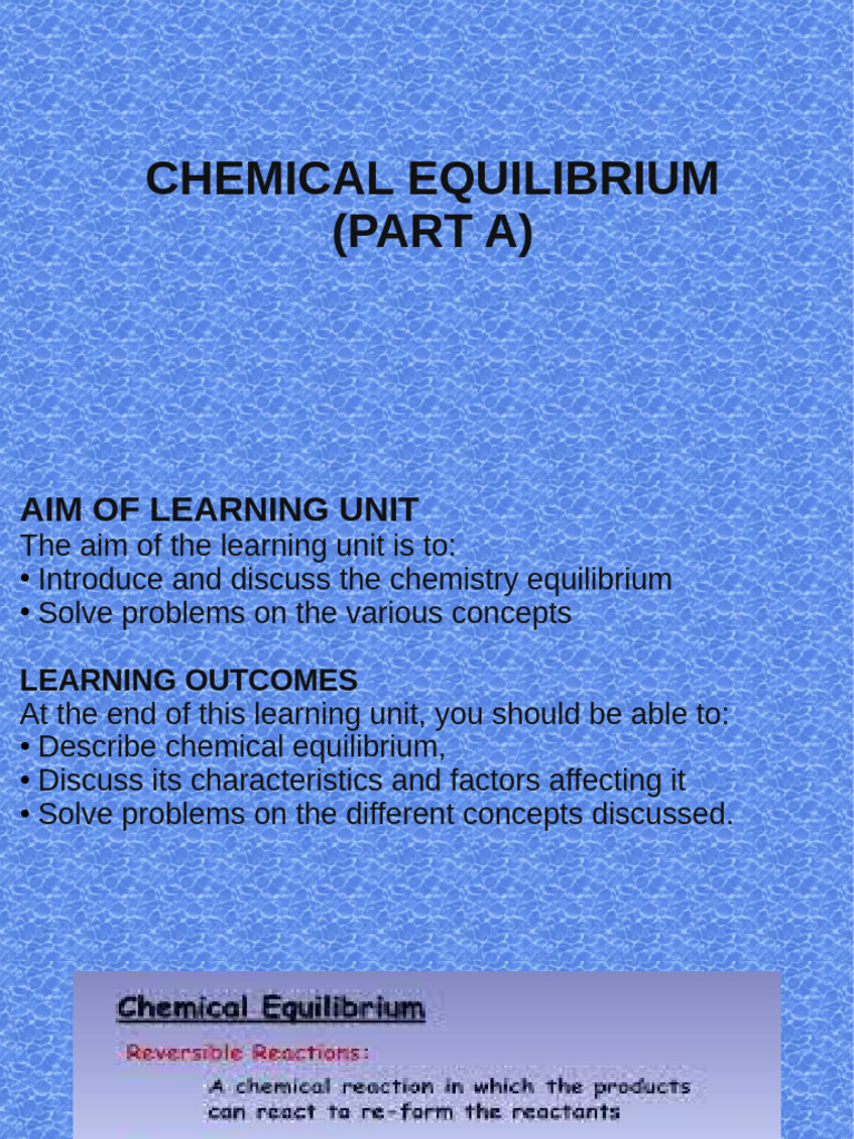 Chm101-Chemical Equilibrium | PDF | Chemical Equilibrium | Physical ...