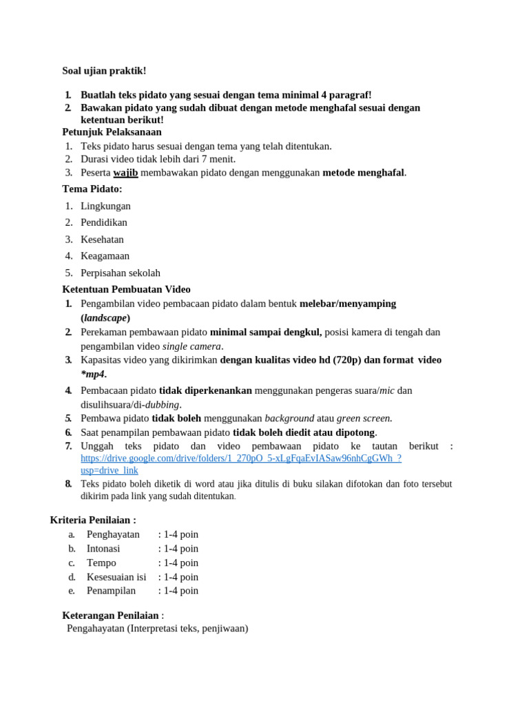 Petunjuk Pelaksanaan Uprak B Indonesia | PDF