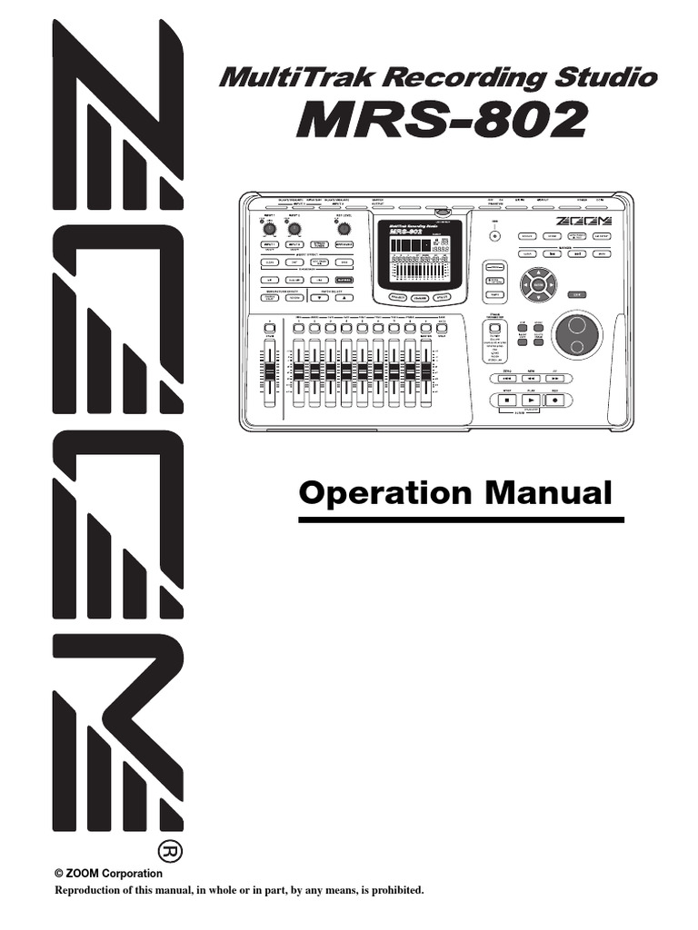 ZOOM MRS-802 Operation Manual | PDF | Sound Technology | Sound ...