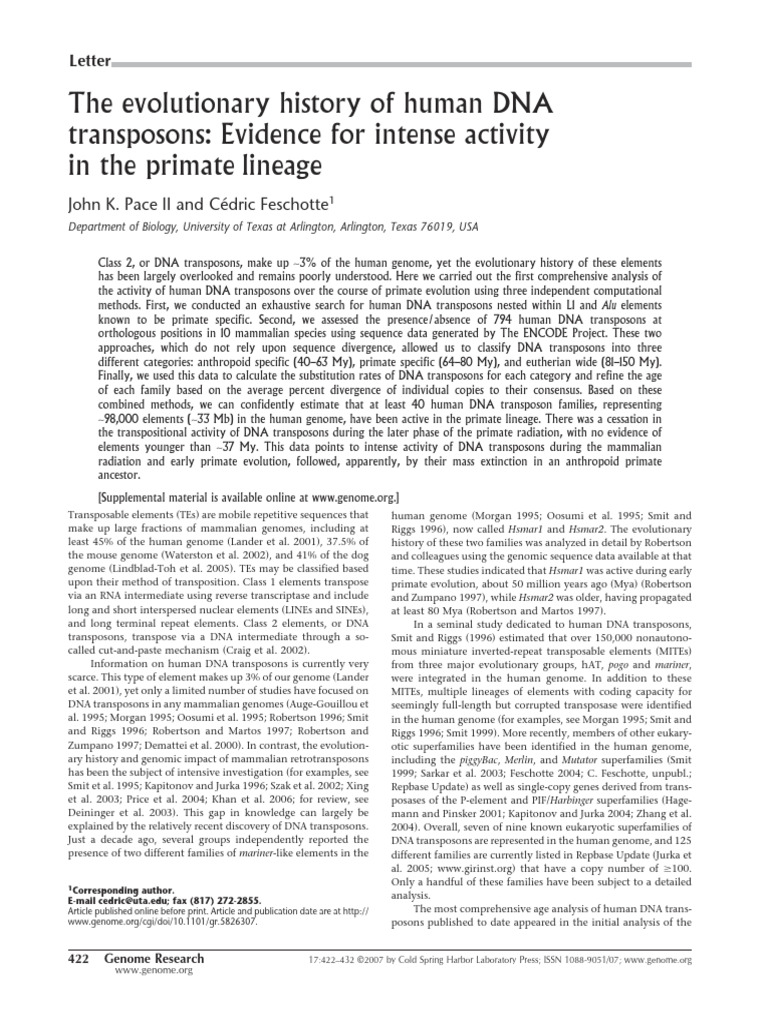 Artigo 3 | PDF | Transposable Element | Genome