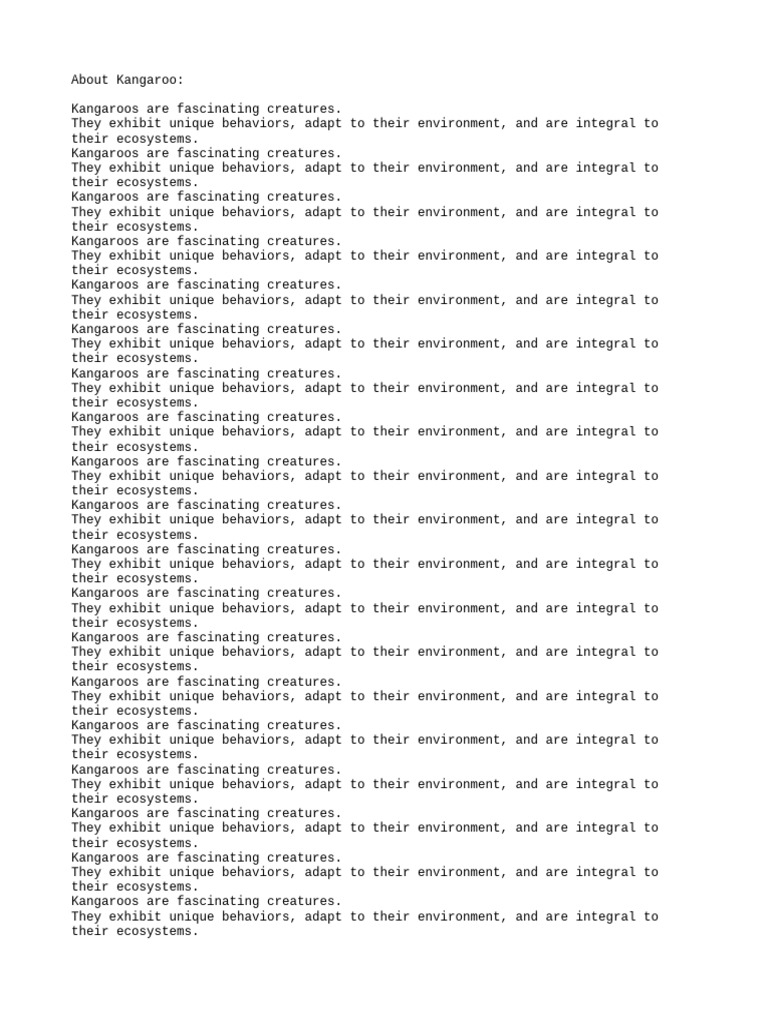 Kangaroo | PDF | Biogeography | Australia