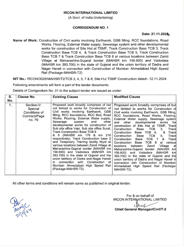 Corrigendum No 1 | PDF