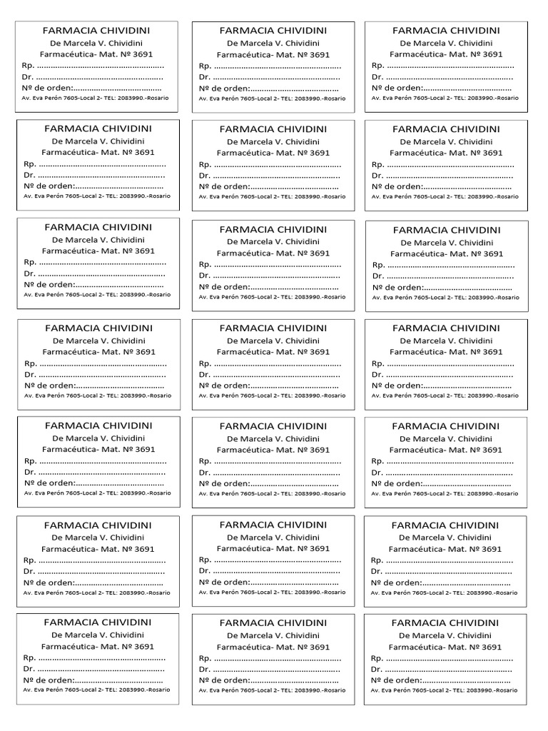Modelo Rotulo PDF | PDF | Farmacia | Ciencias de la Salud