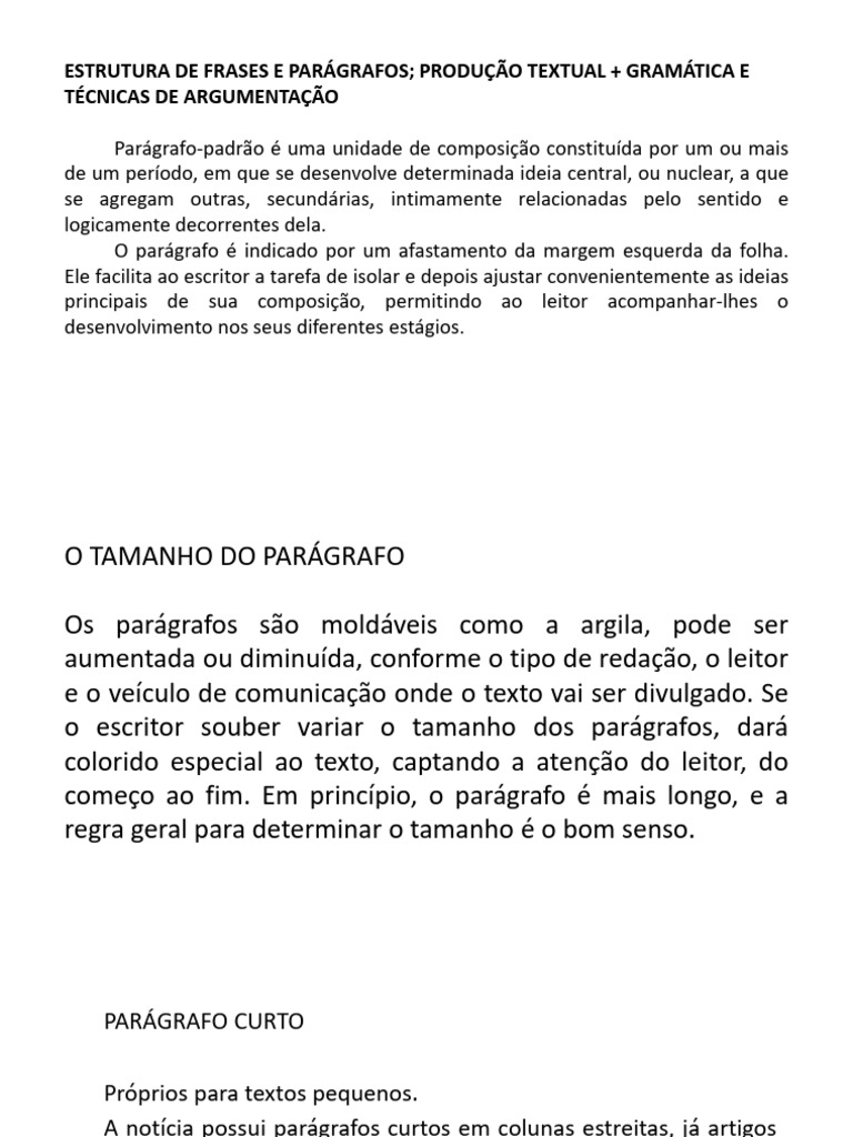 Estrutura e Tipos de Parágrafos | PDF | Abstract (resumo) | Science