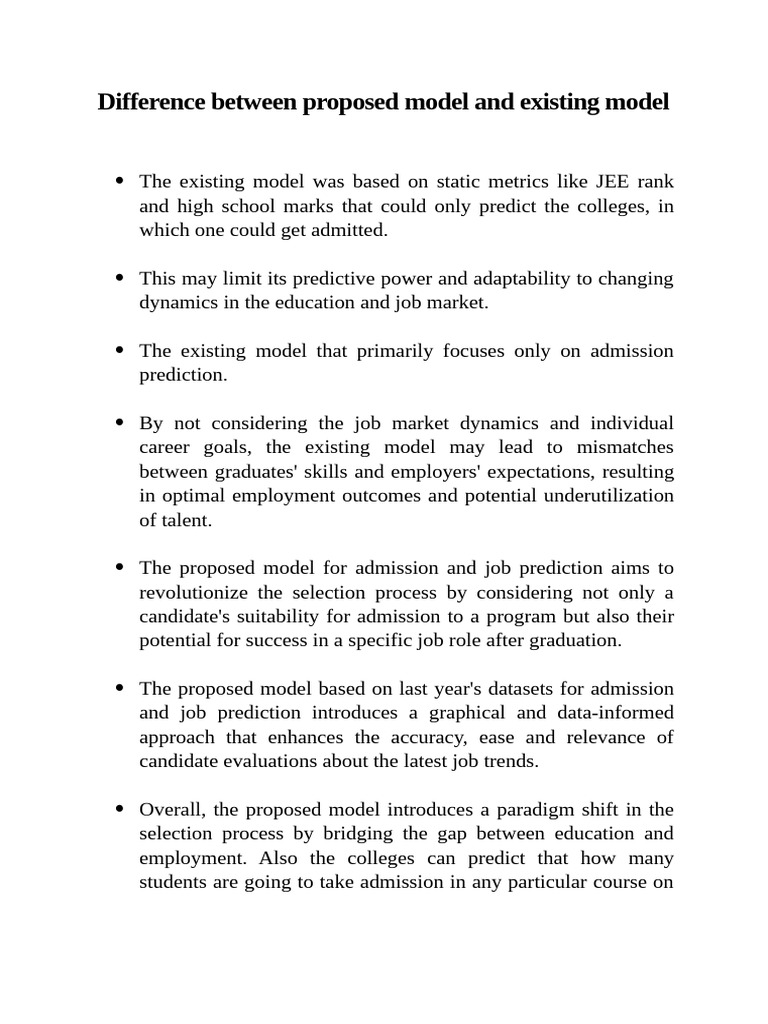 Difference Between Proposed and Existing Model | PDF