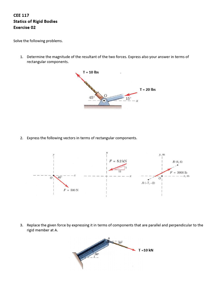 Statics: Force Components & Vectors | PDF