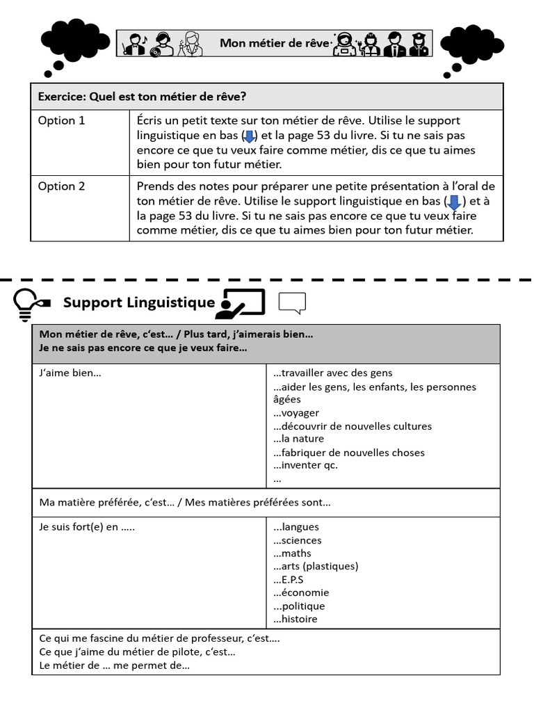 Mon Métier de Rêve : Exercice Créatif | PDF