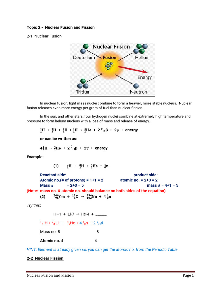 Fusion and Fission Energy Overview | PDF | Nuclear Physics | Nuclear ...