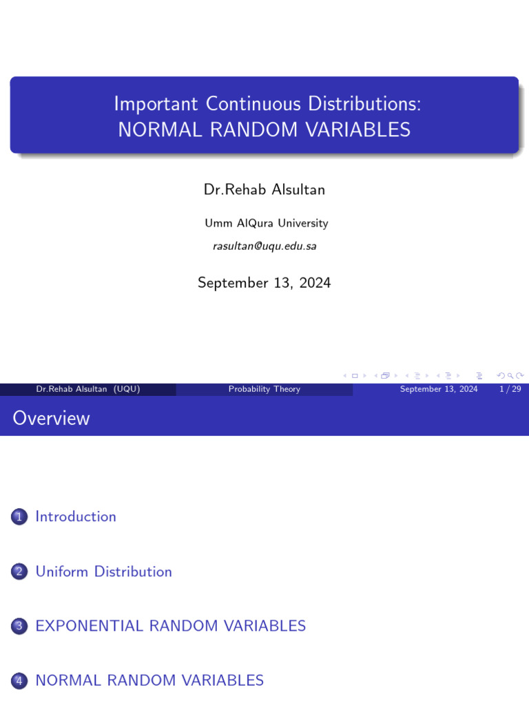 Normal Random Variables | PDF | Normal Distribution | Probability Distribution