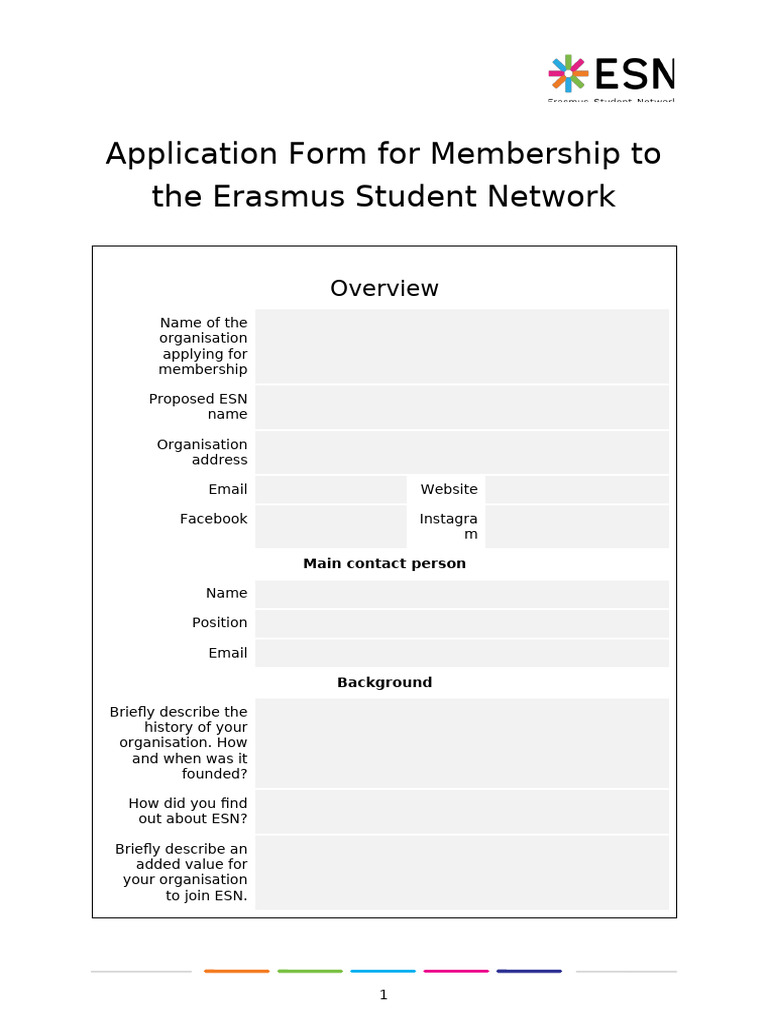 Application Form For Membership in Esn | PDF