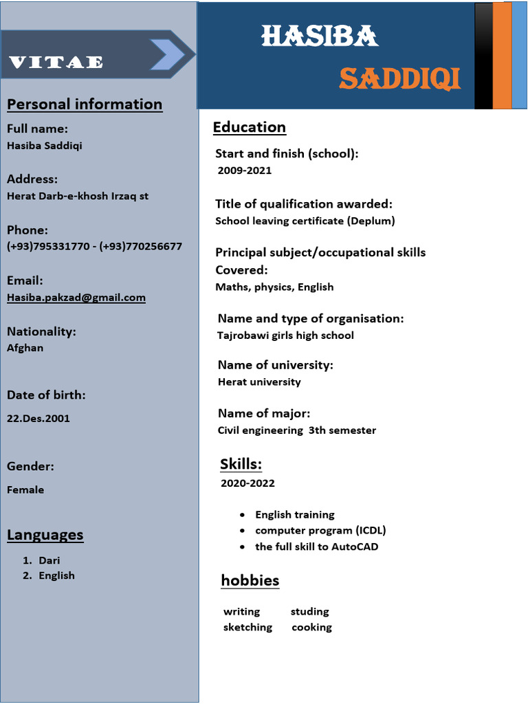 Hasiba's CV | PDF