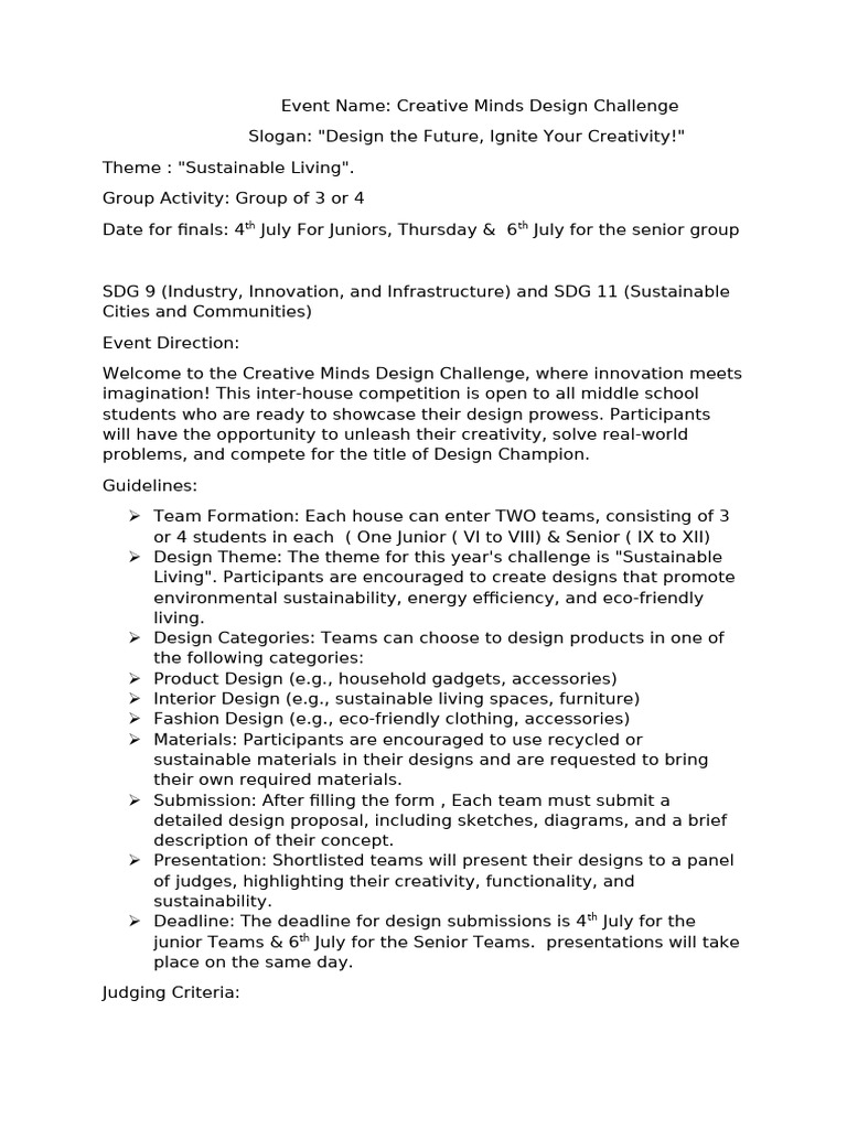 Interhouse - Design Challenge | PDF | Economy And The Environment ...
